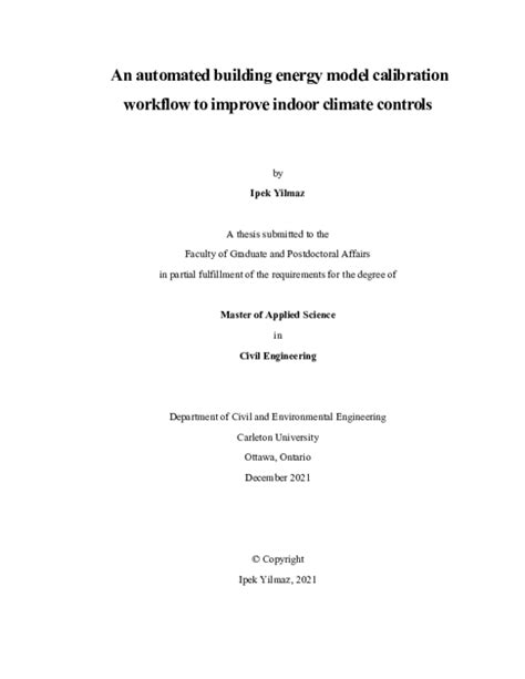Pdf An Automated Building Energy Model Calibration Workflow To Improve Indoor Climate Controls