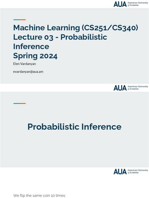 Ml Lecture 03 Probabilistic Inference Spring 2024 Pdf Bayesian