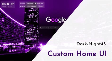 GitHub Dark Night45 Custom Home UI Custom Home Screen UI For Your Browser With Customizable Style
