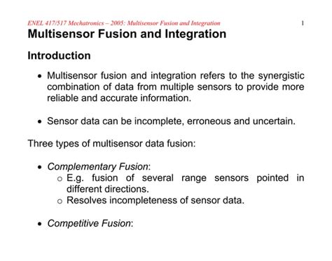 Multisensor Fusion And Integration Pres Pdf