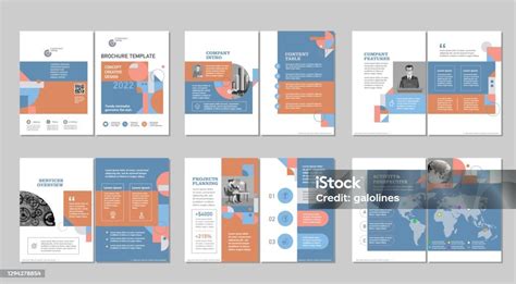 브로셔 크리에이티브 디자인 다목적 템플릿에는 표지 뒤 및 내부 페이지가 포함됩니다 형판에 대한 스톡 벡터 아트 및 기타 이미지 형판 디자인 설계도 Istock