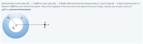 Solved Spherical Shell Of Inner Radius R1 1 54r And Outer