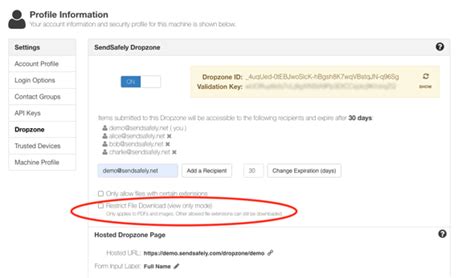 View Only Dropzone Setting To Restrict File Downloads