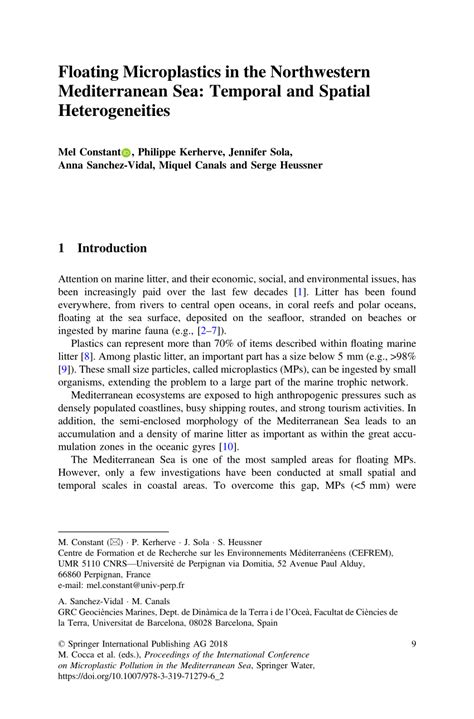 Pdf Floating Microplastics In The Northwestern Mediterranean Sea Temporal And Spatial