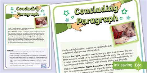Concluding Paragraph Display Poster