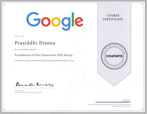 prasiddhi dixena on linkedin cousera course uxdesign certificate