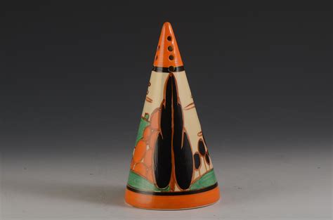 Clarice Cliff Orange Trees And House Conical Sifter C 1931