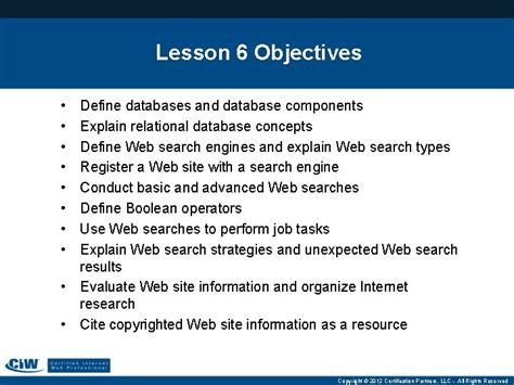Lesson 6 Databases And Web Search Engines Copyright