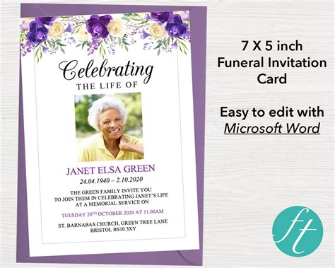 Memorial Service Invitation Wording Examples 15 Funeral Invitation