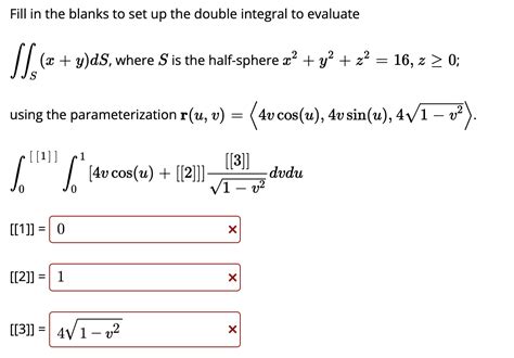 Solved Fill In The Blanks To Set Up The Double Integral To