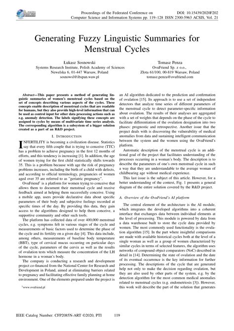 Pdf Generating Fuzzy Linguistic Summaries For Menstrual Cycles