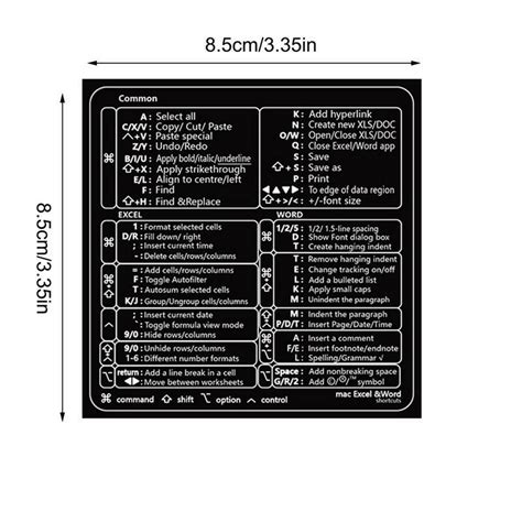 맥 Os 운영용 윈도우 참조 키보드 단축키 스티커 워드 엑셀 빠른 참조 가이드 키보드 단축키 스티커 문구 스티커