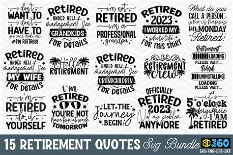 Retirement Quotes Svg Bundle Graphic By Svgcuts360 · Creative Fabrica