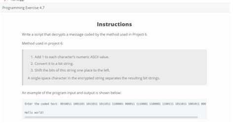 Python Programming Exercise 47 Write A Script That Decrypts A Message