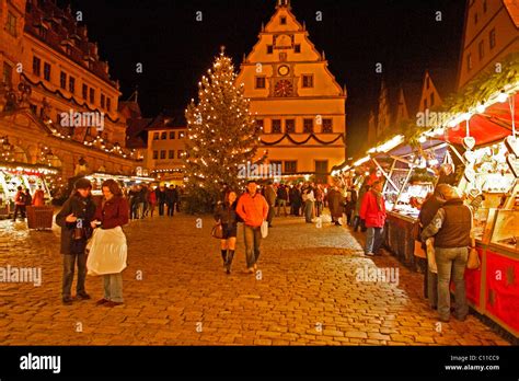 Christmas Market Rothenburg Ob Der Tauber Bavaria Germany Europe
