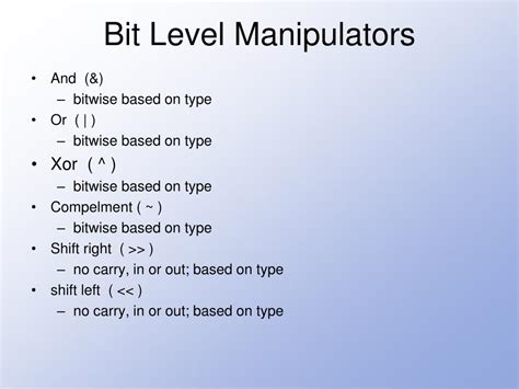 Ppt Mastering Bit Manipulations In C Shifts Masks And Logical Operations Powerpoint