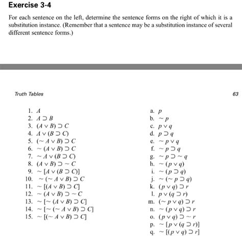 Solved Exercise 3 4 For Each Sentence On The Left Determine