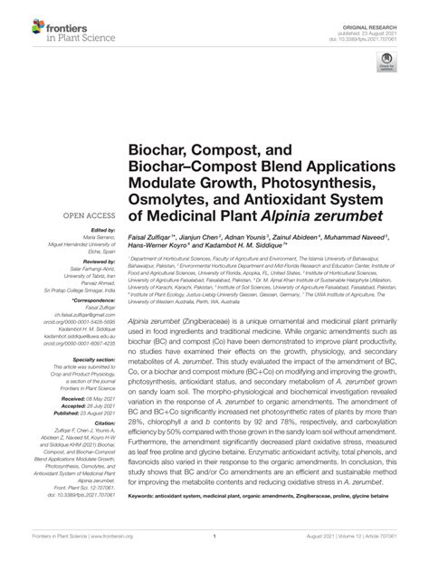 Pdf Biochar Compost And Biochar Compost Blend Applications Modulate
