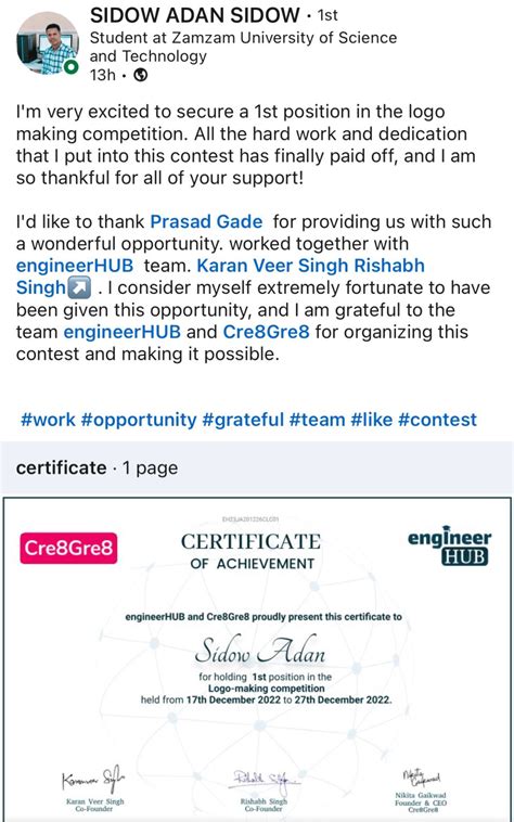 Rishabh Singh↗️ On Linkedin Event Hackathon Design Logo