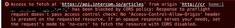 Reactjs Intercom Fetch Articles With Redux Gives Cors Error Stack Overflow