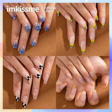 24pcs Pink French Fake Nails Long Acrylic Classical Full Artificial