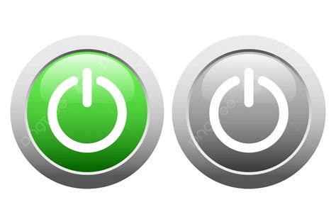Green And Gray Power Button With Gradation Color Vector Power Button