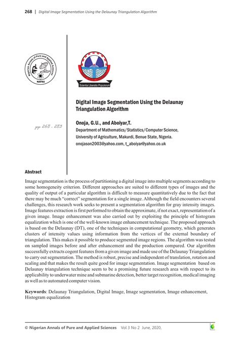 Pdf Digital Image Segmentation Using Delaunay Triangulation Algorithm