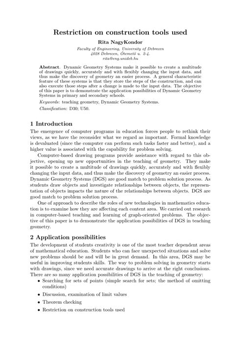 Pdf Restriction On Construction Tools Used