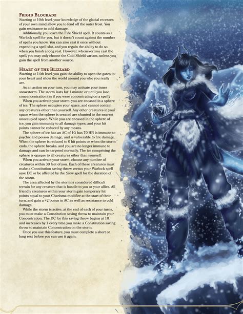 Otherworldly Patron Empress Of Frost V11 Freeze Your Foes And