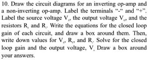 Solved Draw The Circuit Diagrams For An Inverting Op Amp And A Non