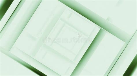 Rotating Animation With Endless Squares Motion Abstract Hypnotic Tunnel Of White Squares Stock