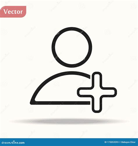 Add User Vector Icon For Social Media Friend Request And Design Stock Illustration