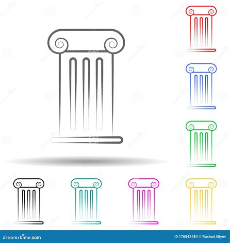 Column Multi Color Set Icon Simple Thin Line Outline Of Theatre Icons For Ui And Ux Website