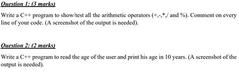 Solved Question 1 3 Marks Write A C Program To