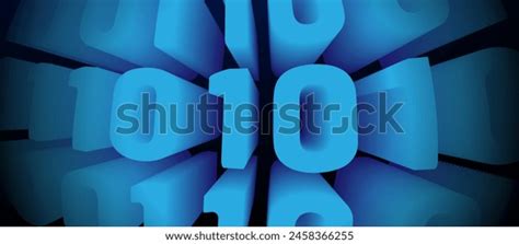 3d Blue Digital Binary Code Background Stock Vector Royalty Free