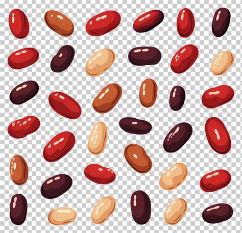 Bean Pattern Assorted Beans In Flat Cartoon Style Png Clipart Bean
