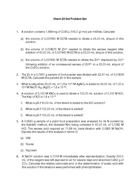 Chem 23 Problem Set 3 Pdf