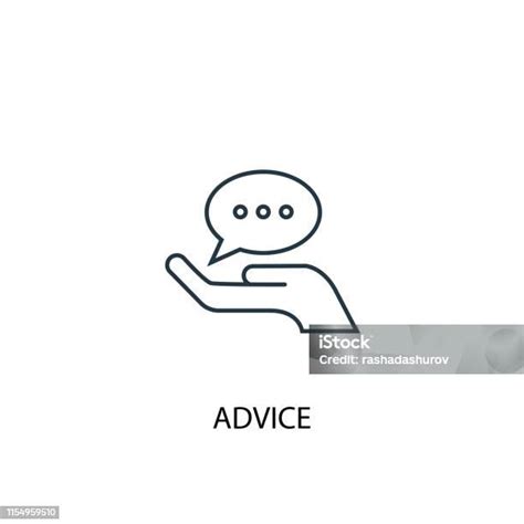 조언 개념 라인 아이콘입니다 간단한 요소 그림입니다 조언 개념 개요 기호 디자인입니다 웹 및 모바일 Ui Ux에 사용할 수 있습니다 개념에 대한 스톡 벡터 아트 및 기타