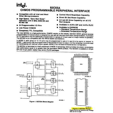 Intel P82c55a2 Ic Chmos Programmable Peripheral Interface