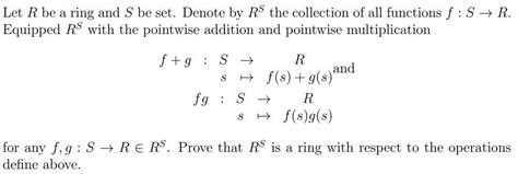 Solved Let R Be A Ring And S Be Set Denote By RS The Chegg Com