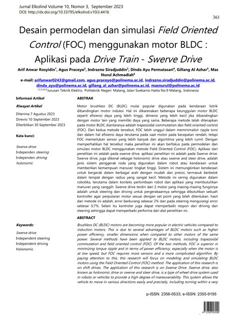 pdf desain permodelan dan simulasi field oriented control foc