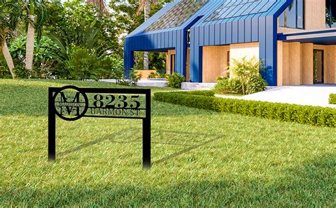 Custom House Number Address Sign Personalized Metal Outdoor Address Plaque Wall