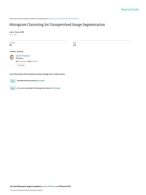 Histogram Clustering For Unsupervised Image Segmen Pdf