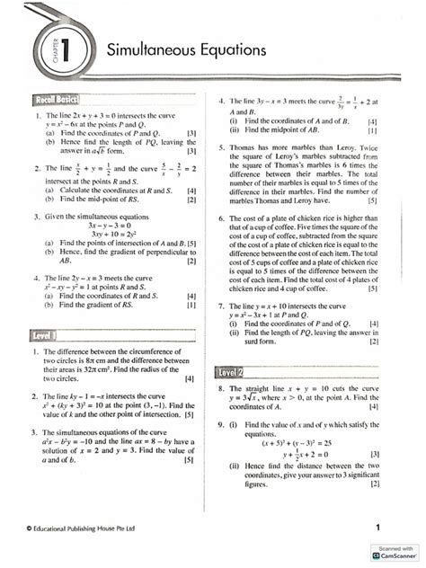 Amath Simultaneous Equation Quadractic Inequalities Pdf