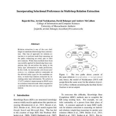 Incorporating Selectional Preferences In Multi Hop Relation Extraction Acl Anthology
