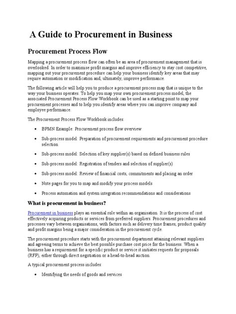 Mapping The Procurement Process A Guide To Identifying Improvement Opportunities Through