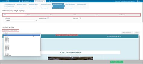 Membership Styling Tab Associationsphere
