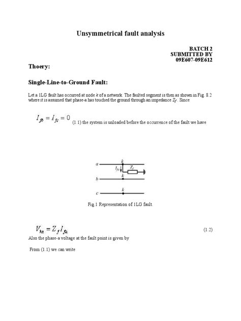 Unsymmetrical Fault Analysis Pdf Electrical Impedance Electrical Engineering