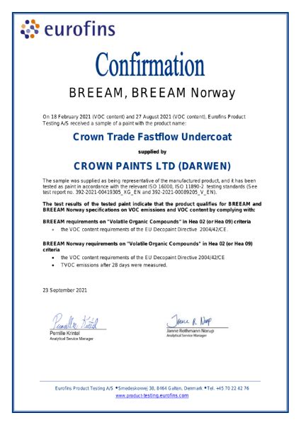 Fastflow Qd Primer U C Breeam Attestation Crown Trade Product Of