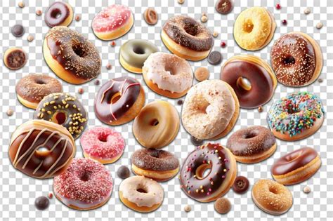 Donuts Falling Png Premium Ai Generated Psd